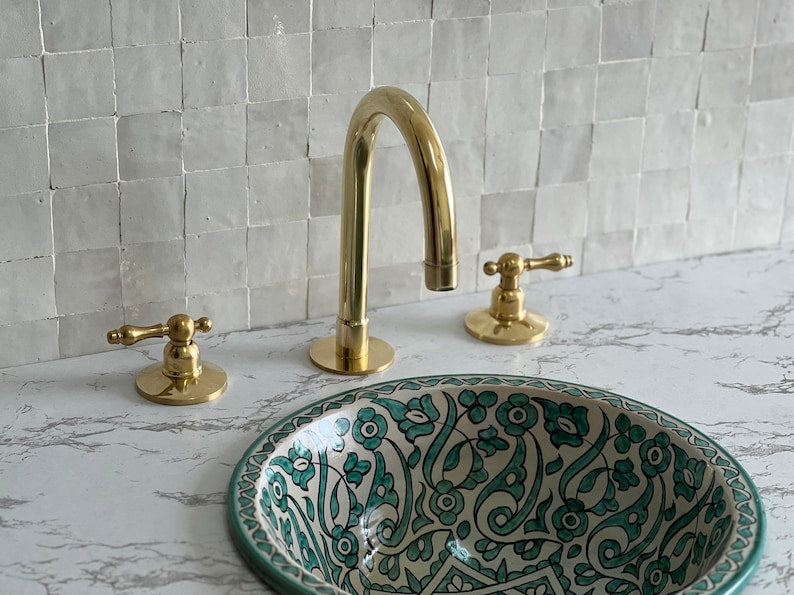 Moroccan Faucet in Unlacquered Brass - Handmade Moroccan Faucet #7 ...